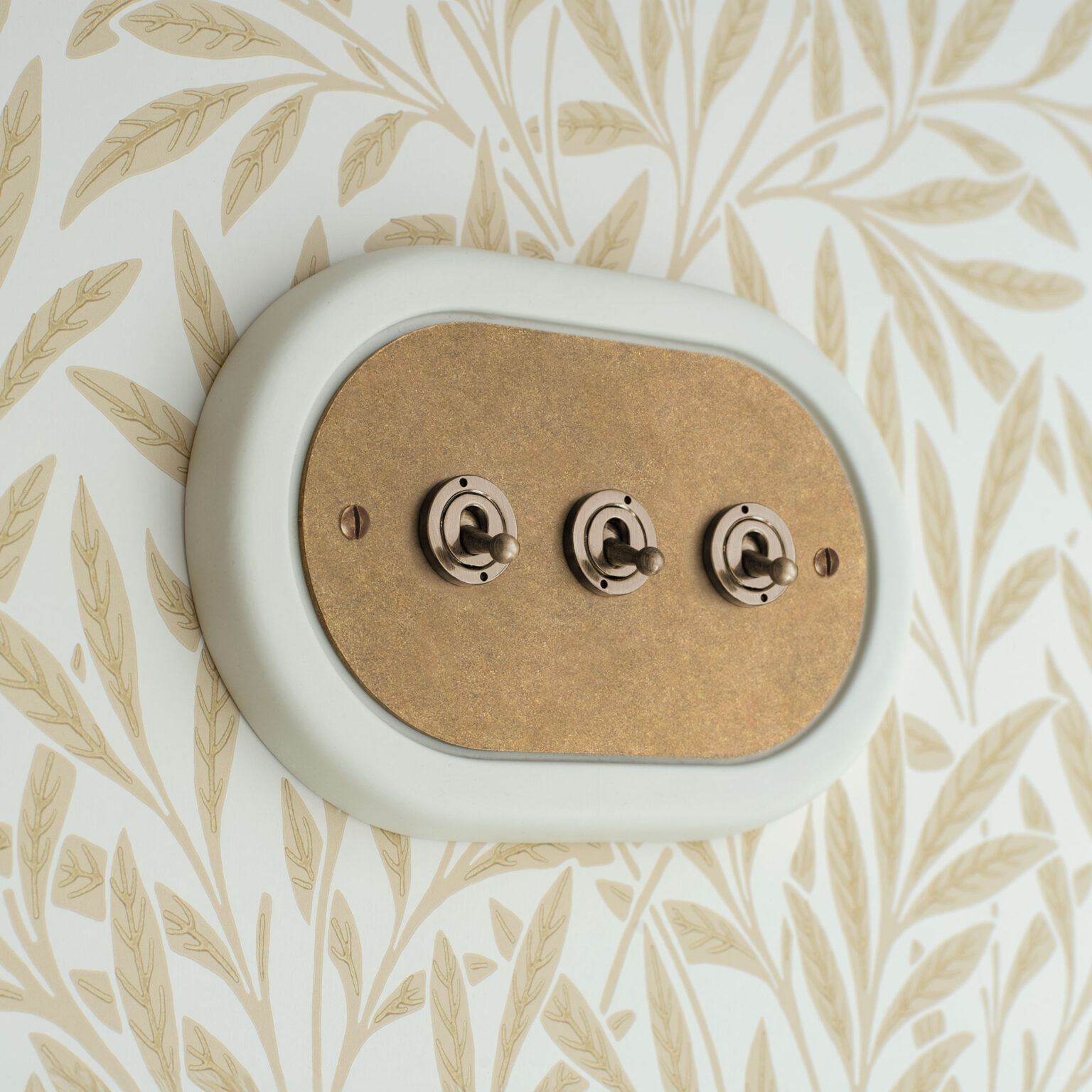 3 Gang Solid Brass Toggle Switch | Lam Lighting