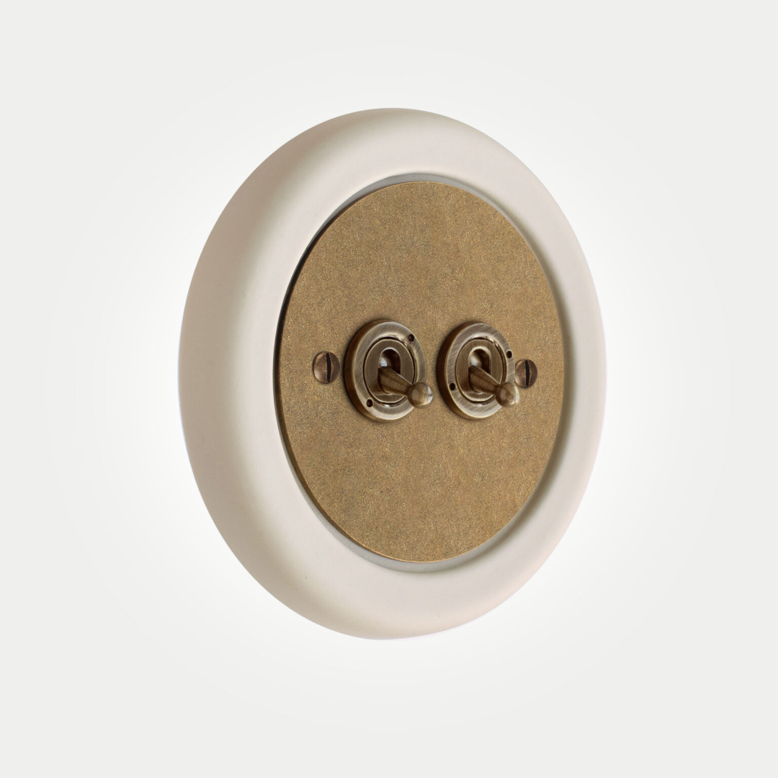 2 Gang Solid Brass Toggle Switch | Lam Lighting