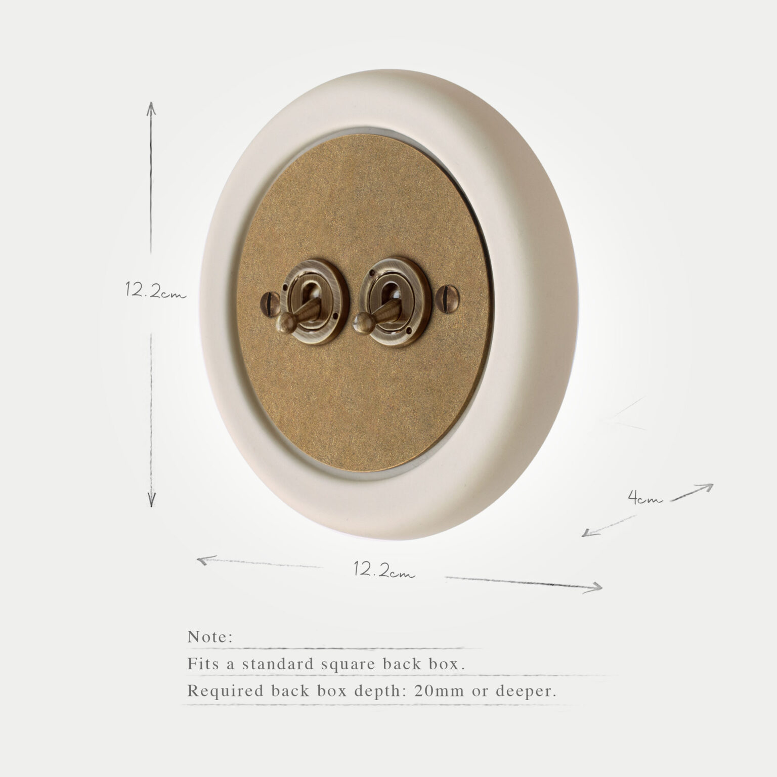 2 Gang Solid Brass Toggle Switch | Lam Lighting